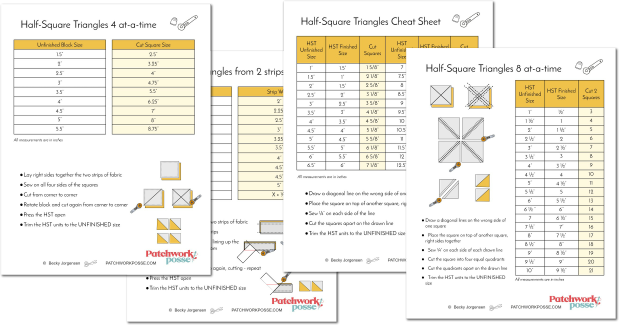 Half Square Triangle Cheat Sheets - pdf – Patchwork Posse