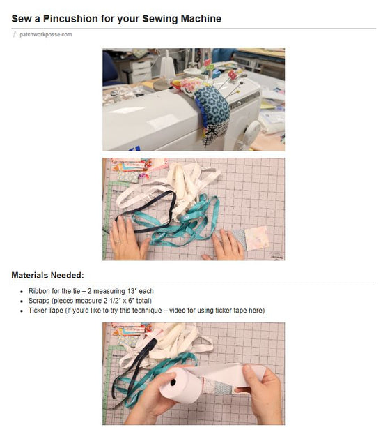 Sewing Machine Pincushion Pattern - pdf tutorial – Patchwork Posse